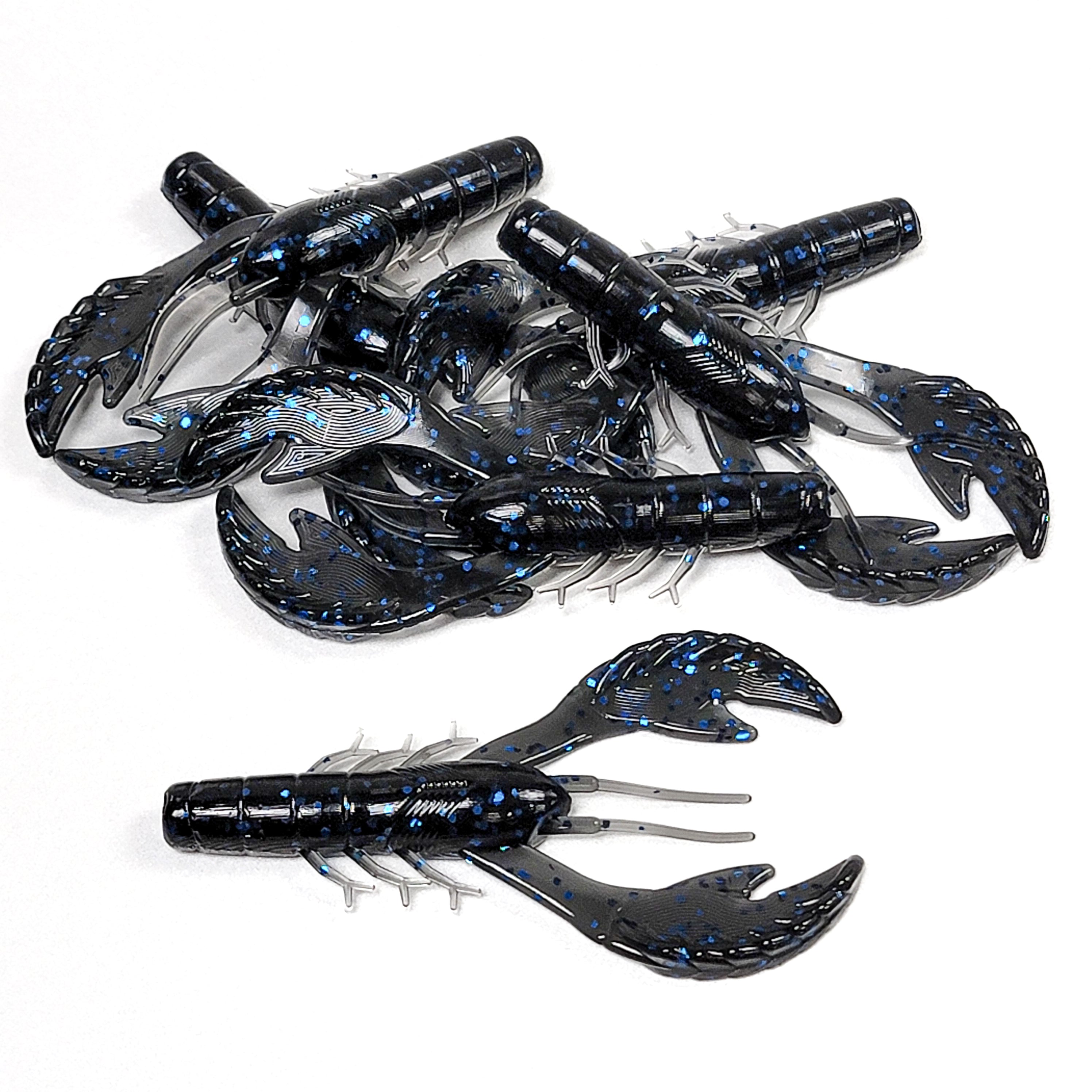 Black and Blue Rebel Craws (6 pk) – 99 Strikes Fishing Co