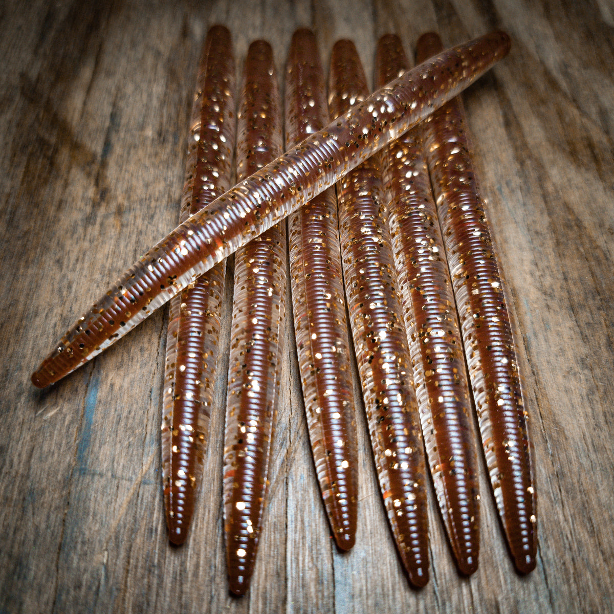 Root Beer Core Shot Stick Worm (7pk) – 99 Strikes Fishing Co