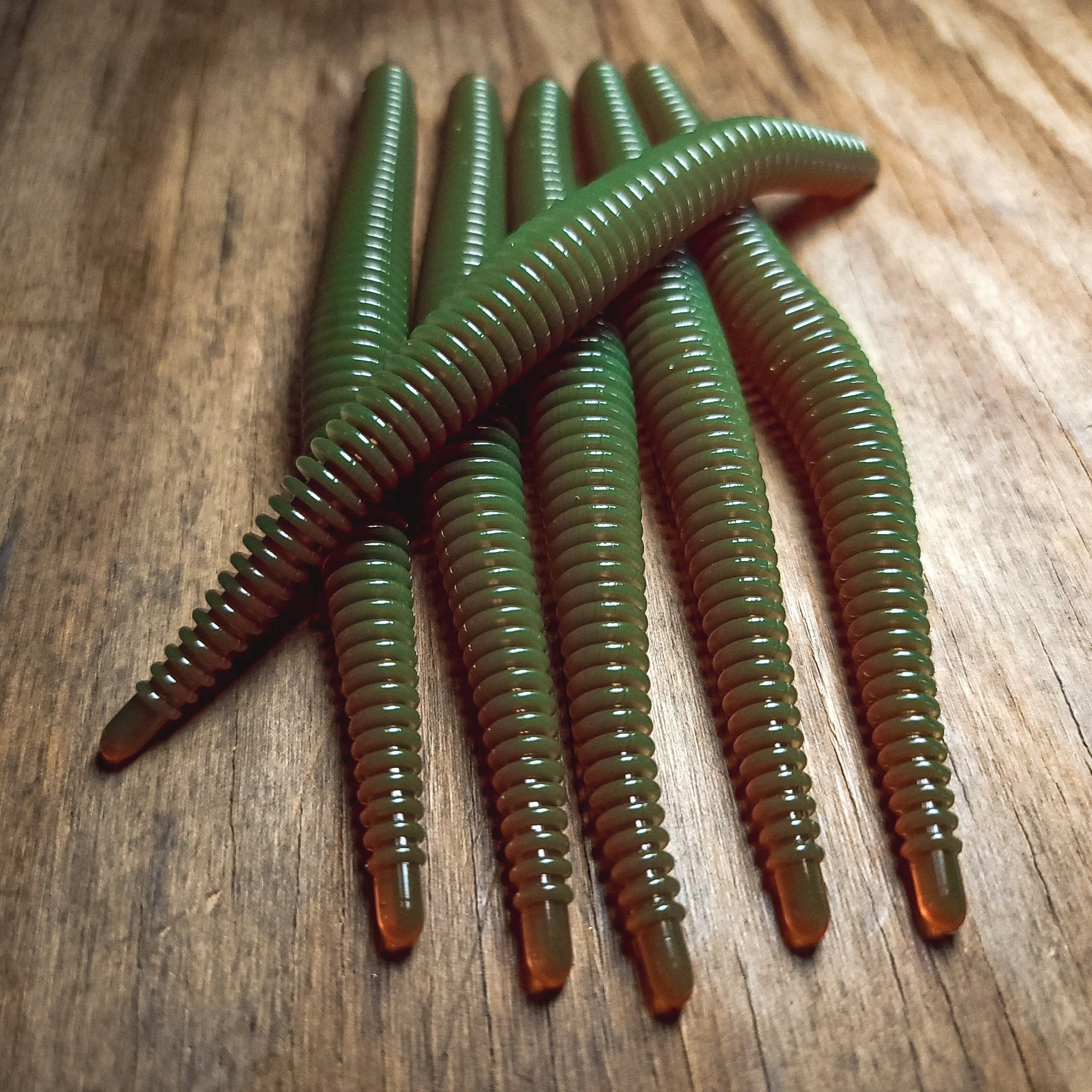 Motor Oil 6” Ribbed Worm (6pk) – 99 Strikes Fishing Co