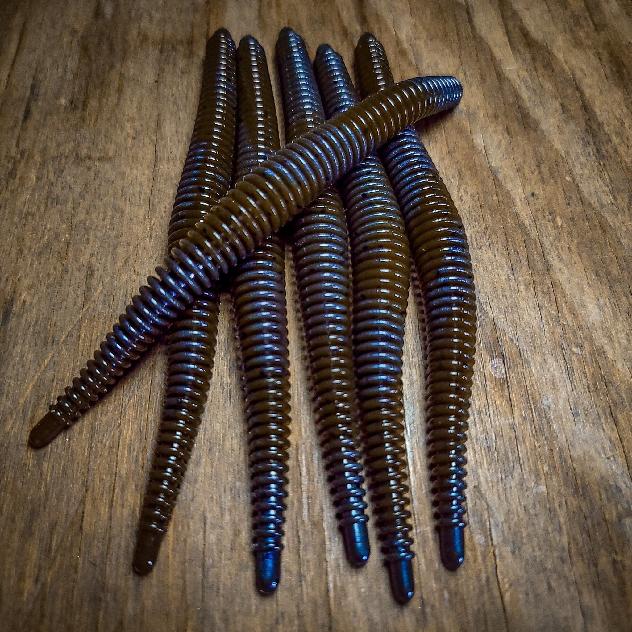 Muddy Smurf 6" Ribbed Worm (6pk) – 99 Strikes Fishing Co